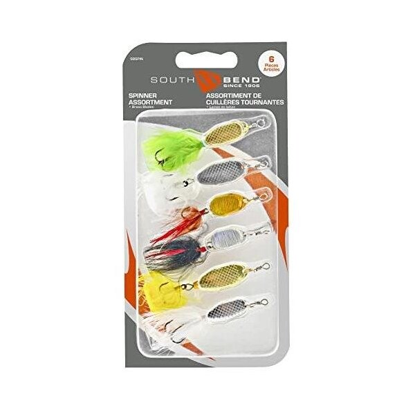South Bend Fishing Lunker Lite Spinner Assortment Kit 6 Spinners ...