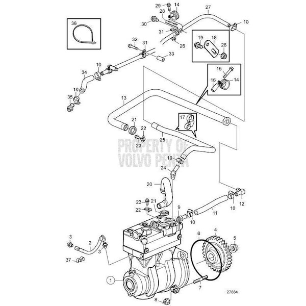 Volvo Penta Air Compressor V2 22016995 | Zoro