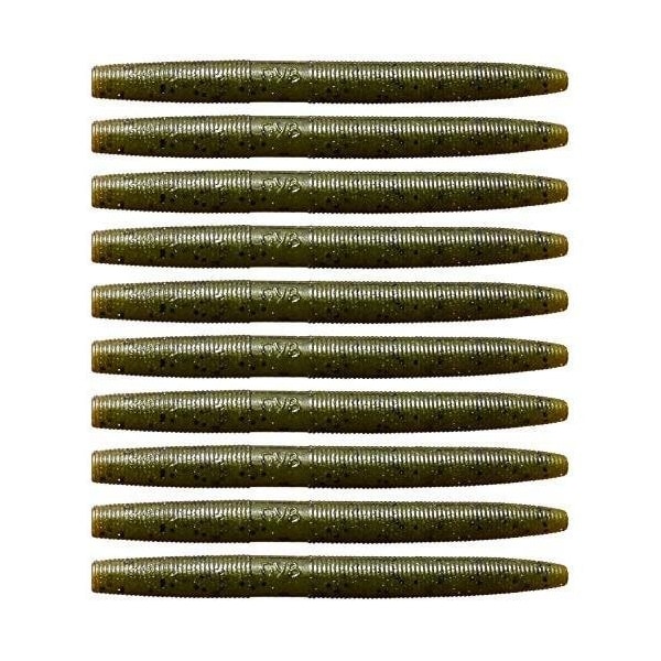 Yamamoto Senko Worm 4, Green Pumpkin Watermelon Laminate, 10PK YAM-9S ...