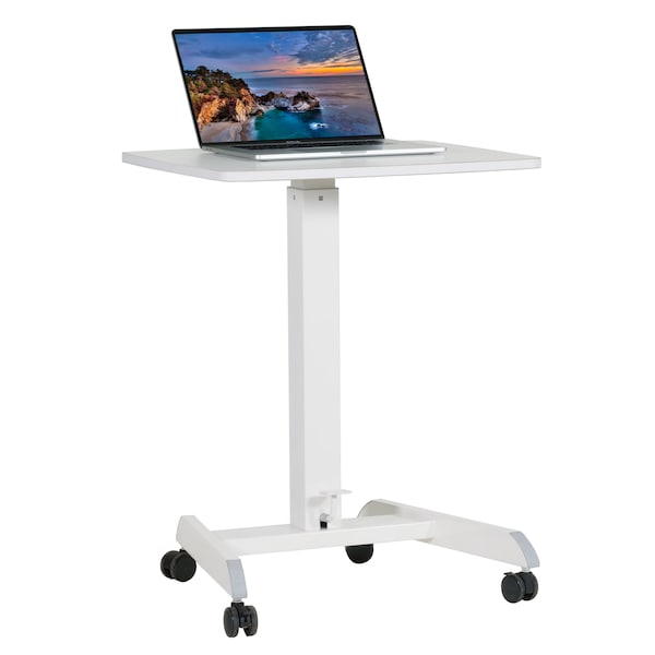 Kantek Mobile Height Adjustable Sit to Stand, White STS300W | Zoro