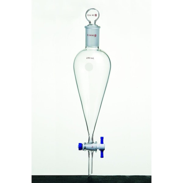 Synthware FUNNEL, SEPARATORY, 50mL, 19/22, 2mm PTFE STOPCOCK, GLASS ...