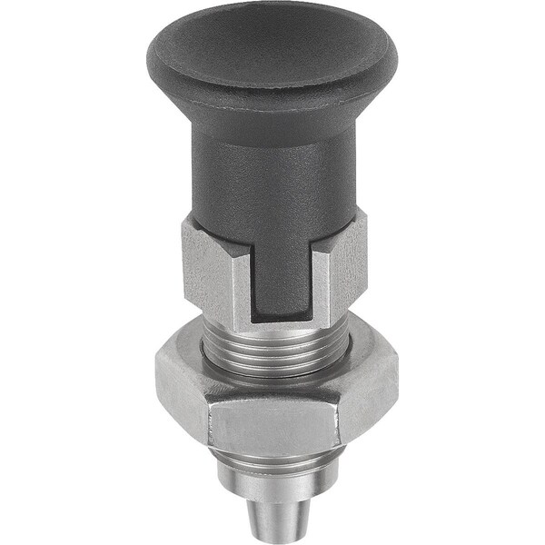 Kipp Indexing Plunger, Premium, Tapered Pin Size:1 D1=M10X1, D=5, Form ...