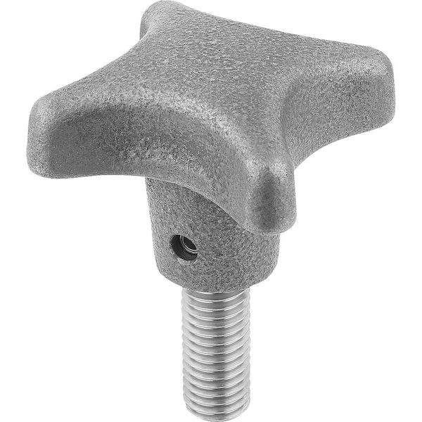 Kipp Palm Grip DIN6335 Tumbled, Form:L D=M06X15, D1=32, H=20, Grey Cast ...