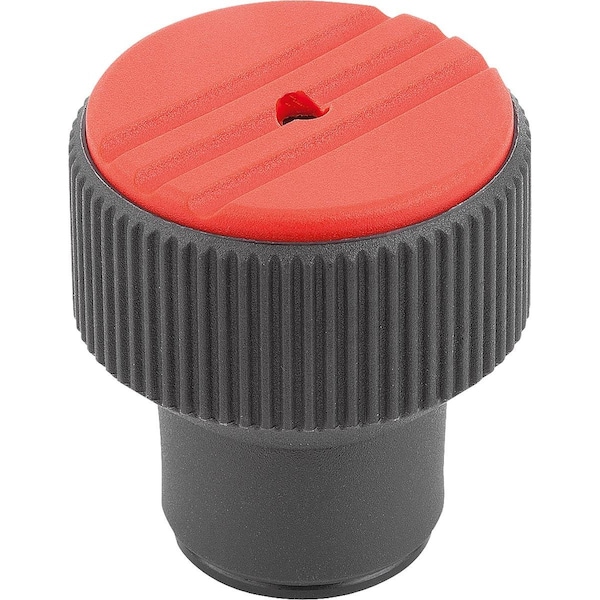 Kipp Torque Knurled Knob Size:3 D=M08, Thermoplastic Black Ral7021 ...