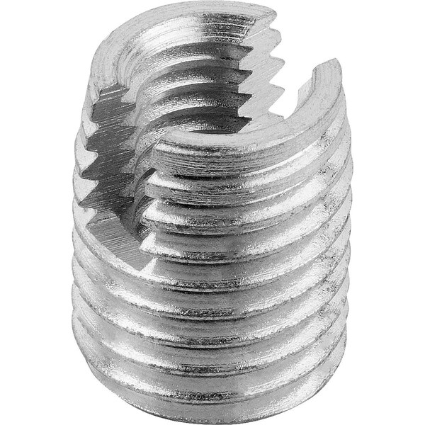 Kipp Threaded Insert Self-Tapping, W. Cutting Slit, M10, L=18, Steel ...