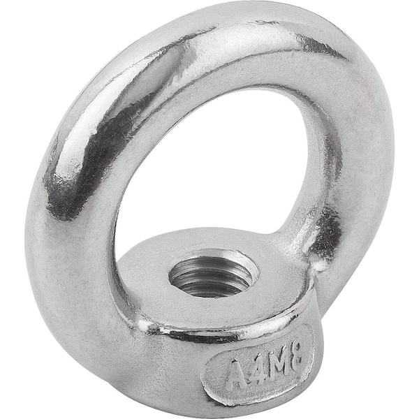 Kipp Round Eye Nut, M10 Thread Size, 8 mm Thread Lg, Stainless Steel ...