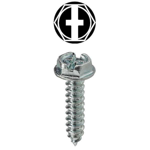 L.H. Dottie Sheet Metal Screw, #10 x 1 in, Zinc Plated Steel Hex Head ...