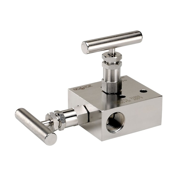 Noshok 2 Valve Manifold, Hard Seat, 1/2 NPT Female x 1/2 NPT Female ...