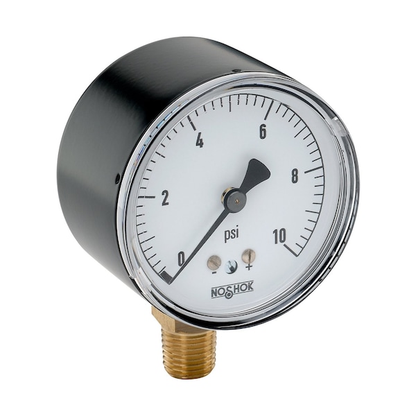 Noshok Pressure Gauge, 4" 304 SS Case, Copper Alloy Internals, 10 oz ...