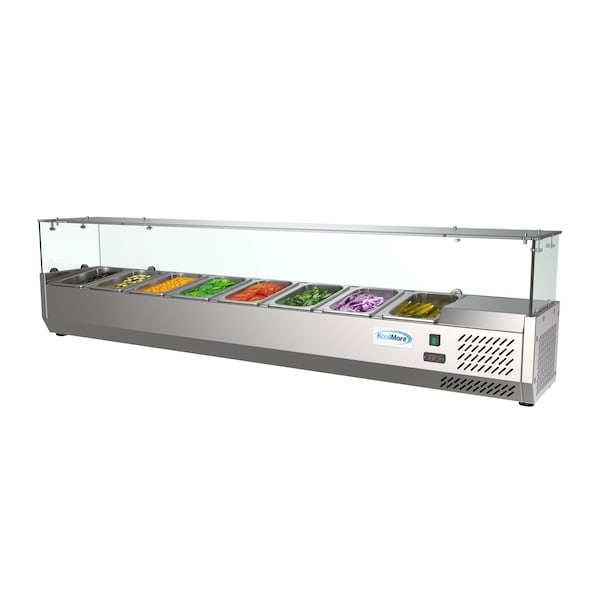 Koolmore 71" Refrigerated Countertop Condiment Prep Rail Sandwich Prep ...