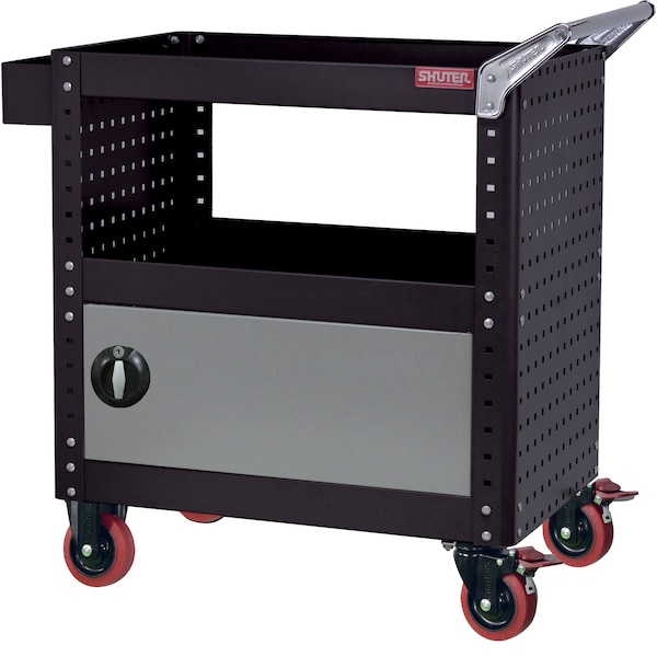 Shopsol Heavy Duty Utility Cart with Locking Drawer 1010639 | Zoro