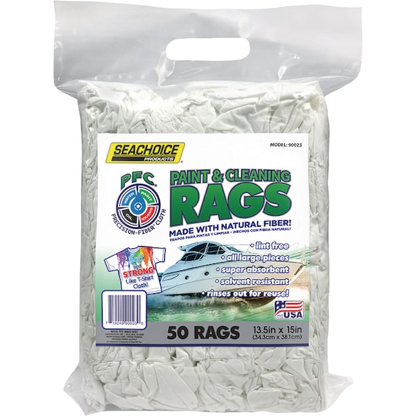 Seachoice Lint-Free Paint & Cleaning Rags, 50-ct. Bag 90023 | Zoro