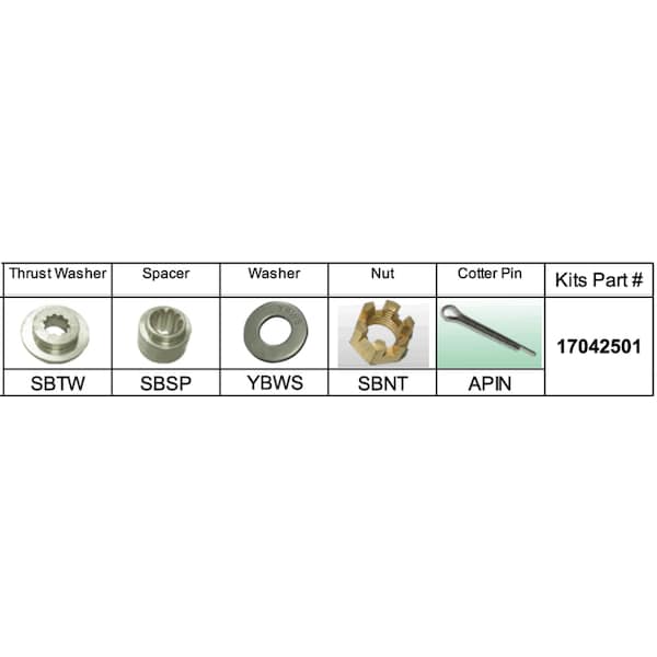 Solas Fixed Hub Propeller Hardware Kit - Suzuki, Type B 17042501 | Zoro