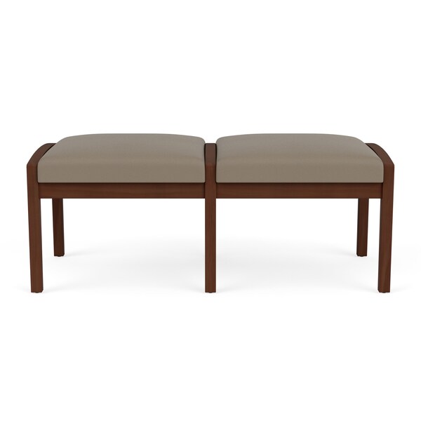 Lesro Lenox Wood 2 Seat Bench Wood Frame, Walnut, MD Farro Upholstery ...