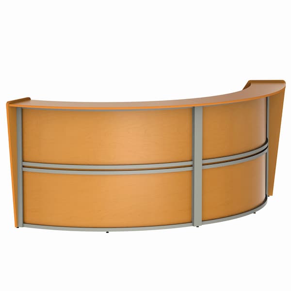 Linea Italia Curved Reception Desk with Counter, 2 Units, 124”W x 49”D ...