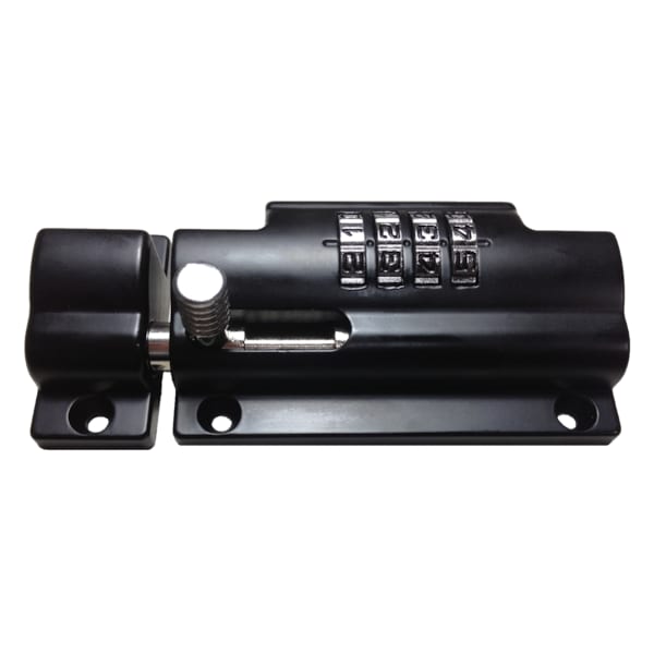 Lockeyusa Mechanical Combination Slide Bolt Lock, MS40, Black MS40 | Zoro