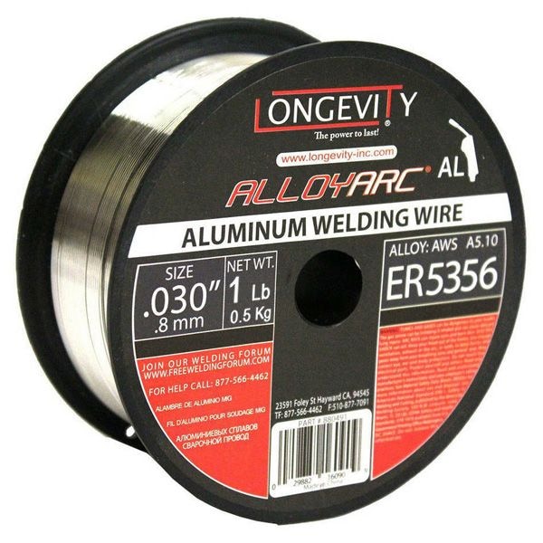 Longevity ALLOY-ARC ER5356 Welding Wire: 0.030"(0.8mm), 1Lb Spool ...