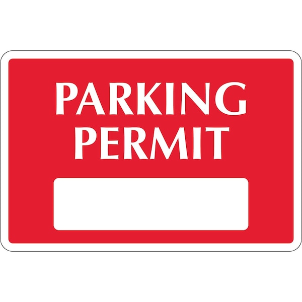 Lustre-Cal Vinyl Permanent Parking Permit Dark Red 3in x 2in 1 Blank No ...