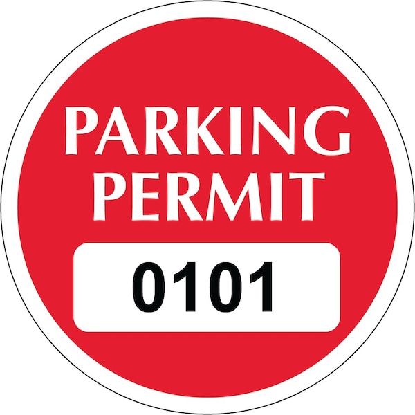 Lustre-Cal Repositionable Parking Permit Dark Red 2in x 2in Circle ...
