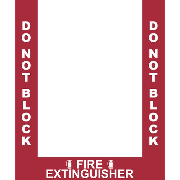 Superior Mark Floor Marking Border Tape, Fire Extinguisher Border, 4in ...