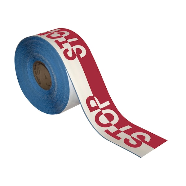 Superior Mark Floor Marking Message Tape, 4in x 100Ft , STOP Red/White ...