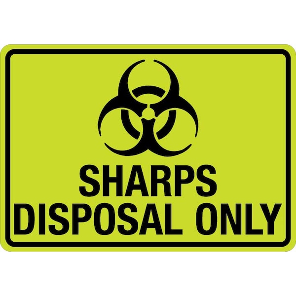 Lyle Sign, Sharps Disposal Only (W Sym) LCUV-0097ST-RA_10x7 | Zoro