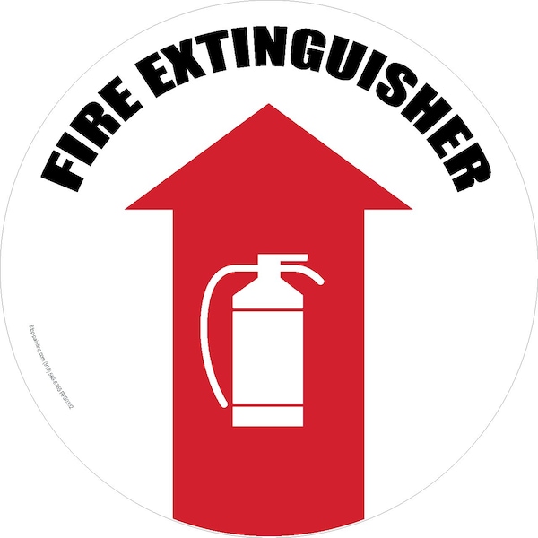 Superior Mark Floor Sign, Rubber, Fire Extinguisher Arrow, 17.5in ...