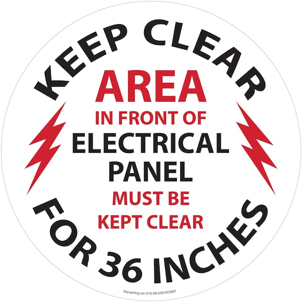 Superior Mark Floor Sign, Rubber, Electrical Panel Keep Clear for 36 ...