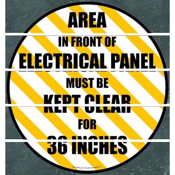 Superior Mark Floor Sign, Superior Mark, Area in Front of Electrical ...