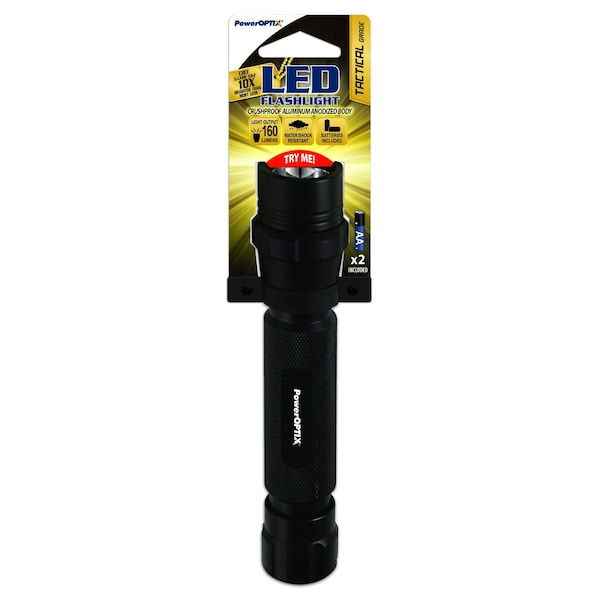 Poweroptix Tactical Flashlight Cree LED 2AA - Black 032-69001 | Zoro