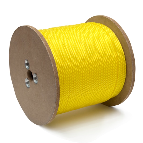 Kingcord 1/4 in. x 1,200 ft. Yellow 3-Strand Twisted Polypropylene Rope ...