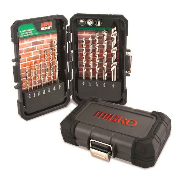 Mibro 12-Piece Super Masonry Slow-Spiral Rotary Drill Bit Set 895080 | Zoro