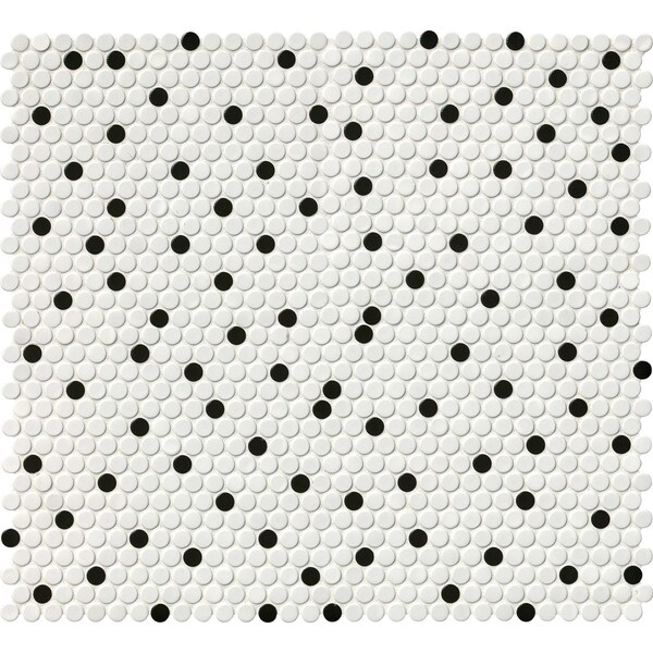Msi Penny Round Bianco SAMPLE Ceramic Mesh-Mounted Mosaic Tile ZOR-MD ...