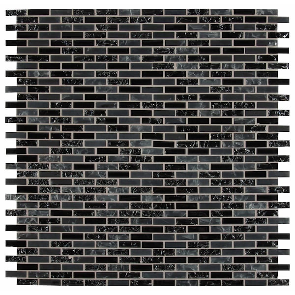 Ackland Onyxa 12 in. x 12 in. Glossy Glass Mosaic Wall Tile, 15PK AKM-G ...