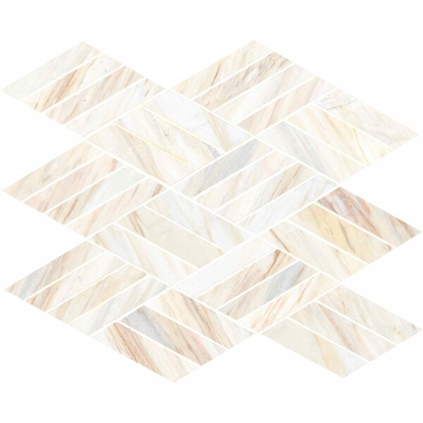 Msi Angora Rhombus SAMPLE Polished Marble Mesh-Mounted Mosaic Wall Tile ...