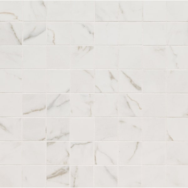 Msi Kaya Calacatta Lucca 3 in X 3 in Matte Porcelain Mosaic Tile, 11PK ...