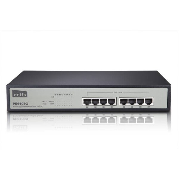 Netis 8-Port Gigabit PoE Switch PE6108G | Zoro