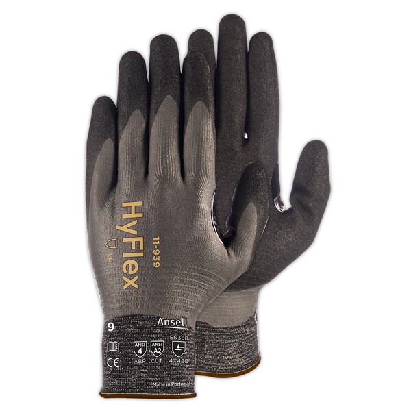 Ansell Hyflex 11-939 Hppe Blend Work Gloves W/Polyurethane Full Coating ...