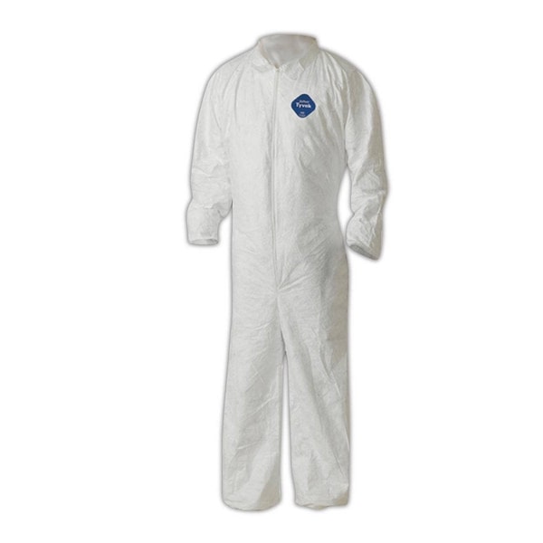 Dupont Disposable Coveralls, Collared, 2XL, Tyvek, Serged Seam, White ...