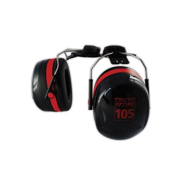 3M Peltor Optime 105 Folding Ear Muffs, Black, Red 10093045081032 | Zoro