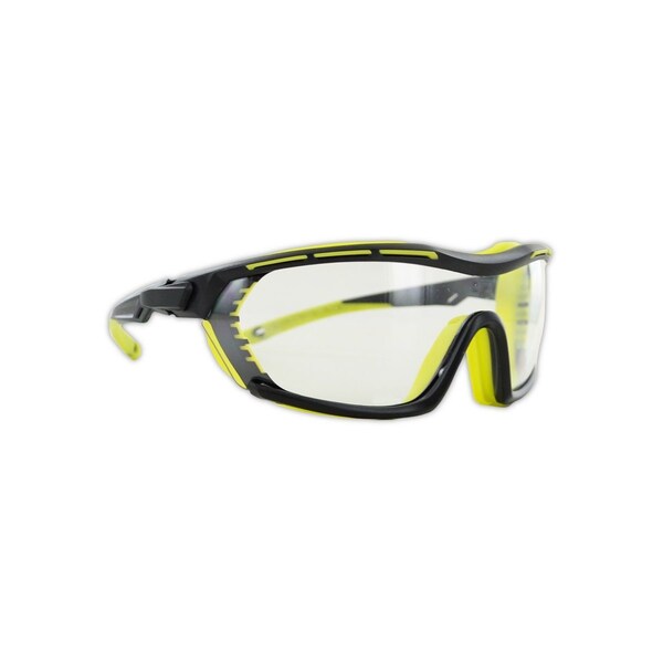 Magid Safety Glasses, Clear Antifog Coating Lens, Black/Yellow ...