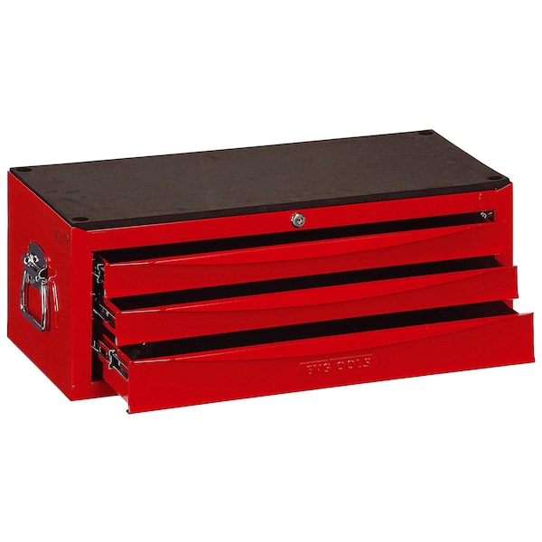 Teng Tools Middle Tool Box, 3 Drawer, Red, Steel, 26 in W x 12 in D x ...