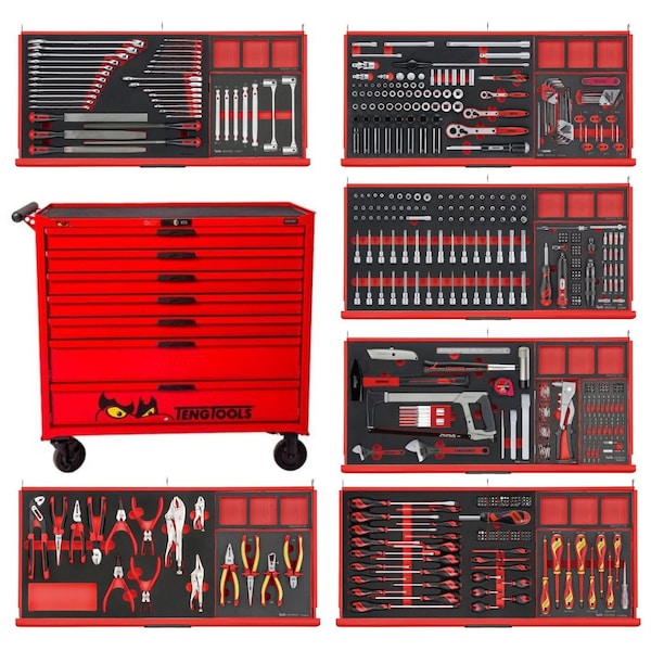Teng Tools 631 Piece 7 Drawer Pro Foam Tool Kit Wagon -Tcemm631N ...
