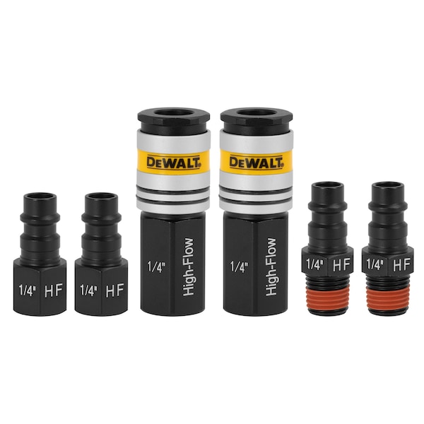 Dewalt HIGH FLOW COUPLERS & PLUGS 6 PCS DXCM036-0231 | Zoro