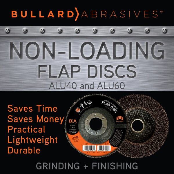 Bullard Abrasives Non-Loading Flap Disc, 4-1/2 x 7/8, T27 5327 | Zoro