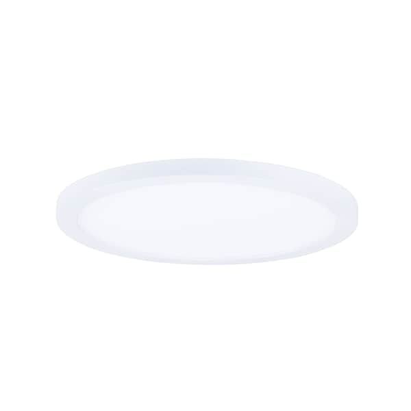 Maxim Wafer LED 1-Light 10" Wide White Flush Mount Light 57814WTWT | Zoro