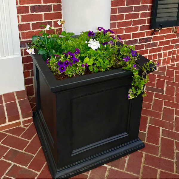 Mayne Fairfield Patio Planter 20x20 - Black 5825-B | Zoro