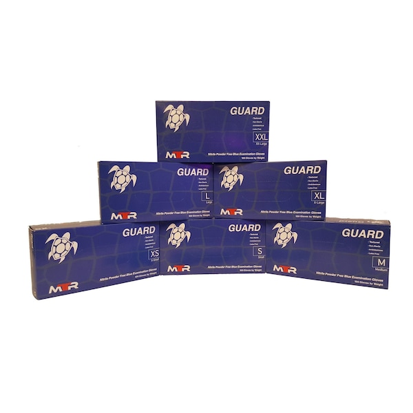 MTR Blue, L, 5 Mil, Nitrile Powder-Free, Disposable Gloves, Guard ...