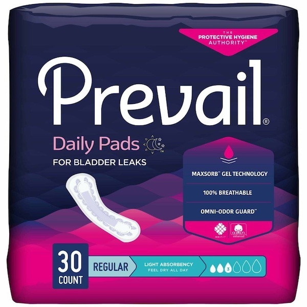 Prevail Daily Pads Bladder Control Pad 9-1/4 Inch Length Light ...