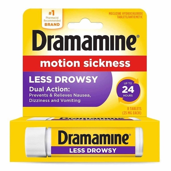 Dramamine Motion Sickness All Day Less Drowsy Nausea Relief 25 mg ...